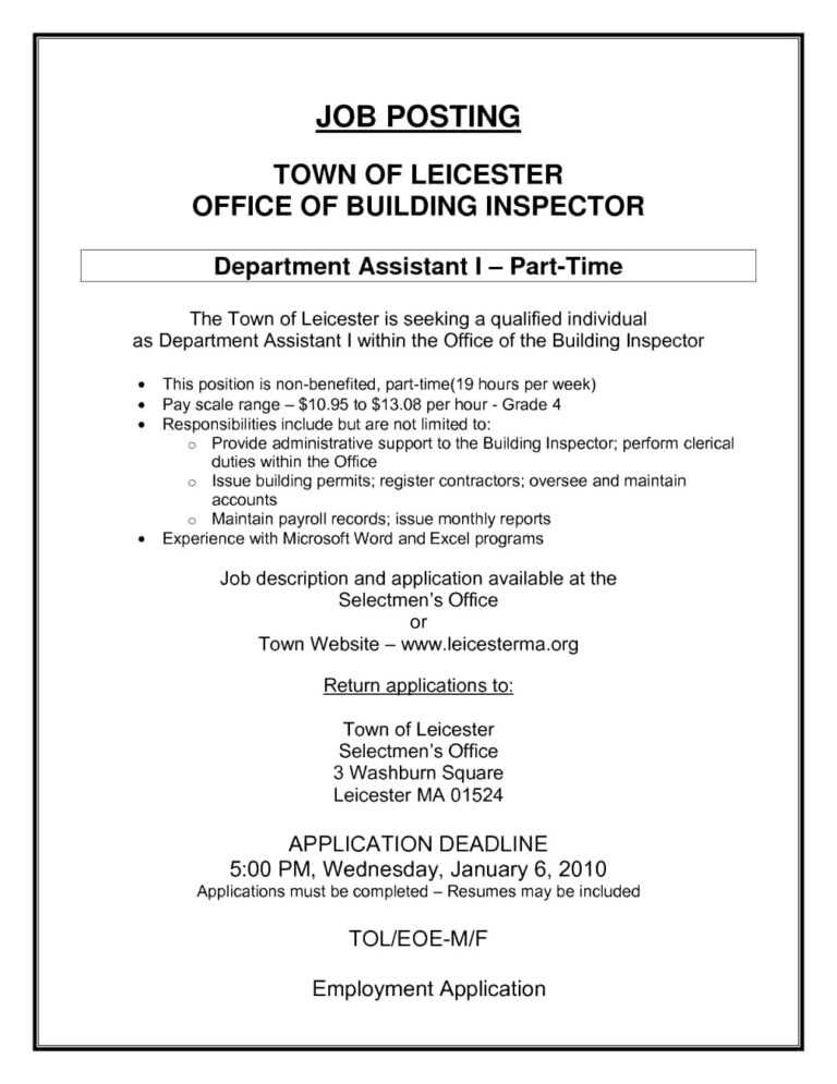 034 Job Posting Sample Template Ideas Remarkable Word Free pertaining ...