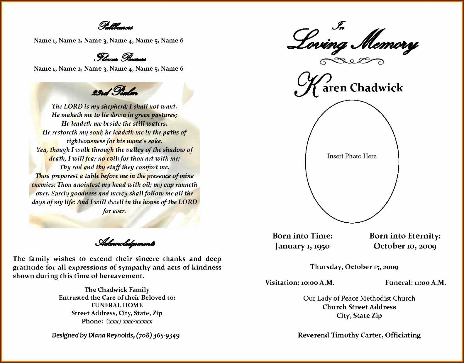 10 Blank Obituary Template Sampletemplatess Sampletemplatess With 