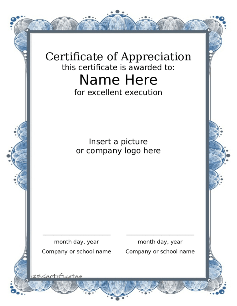 2019 Award Certificate – Fillable, Printable Pdf & Forms With Regard To ...