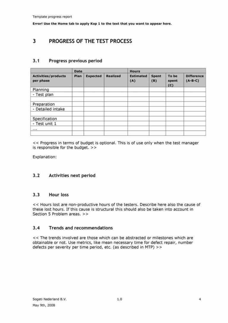 40+ Project Status Report Templates [Word, Excel, Ppt] ᐅ throughout ...