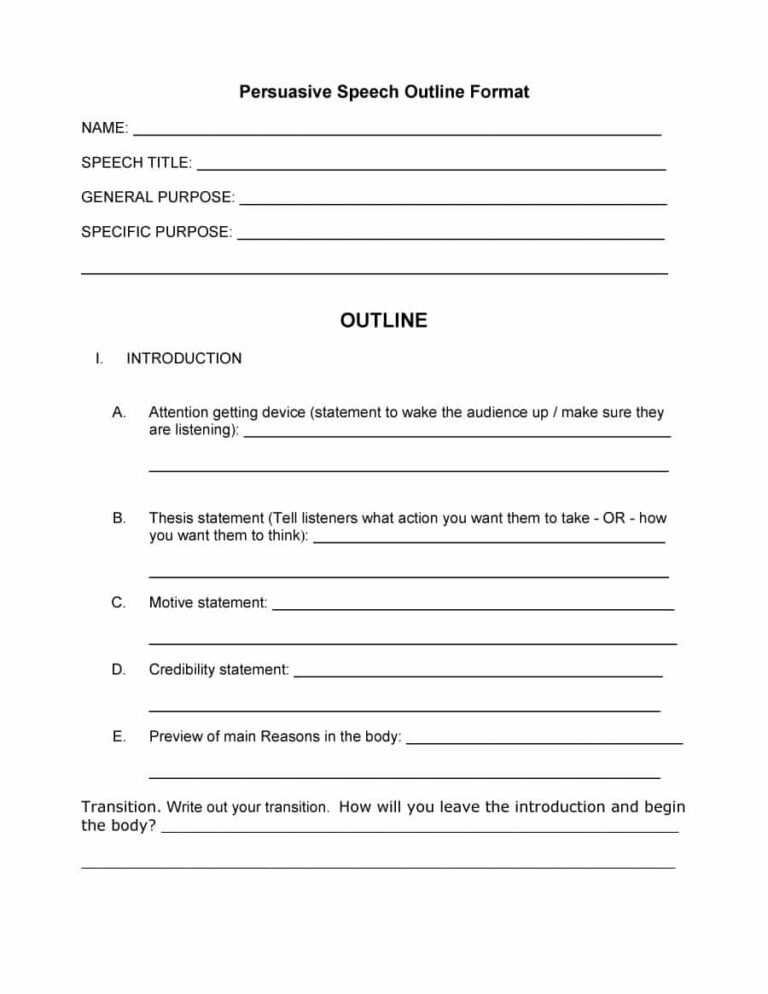 43 Informative Speech Outline Templates & Examples inside Speech ...