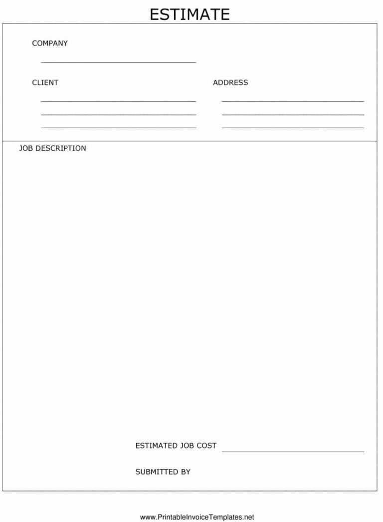 44 Free Estimate Template Forms [Construction, Repair in Blank Estimate ...
