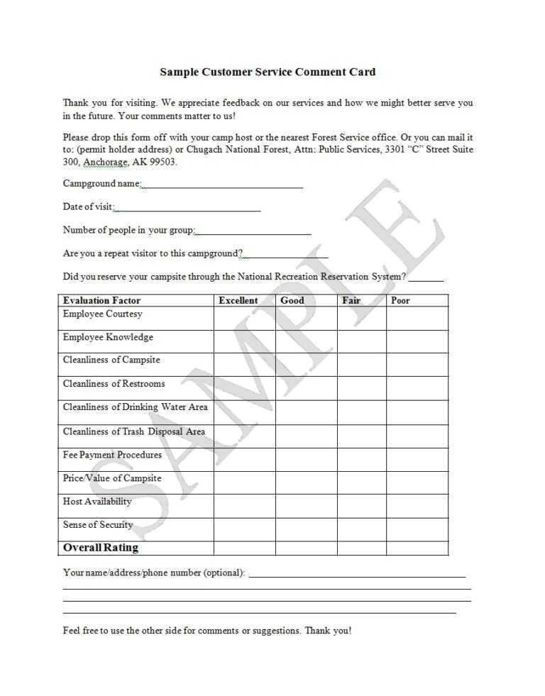 50 Printable Comment Card & Feedback Form Templates ᐅ inside Comment ...