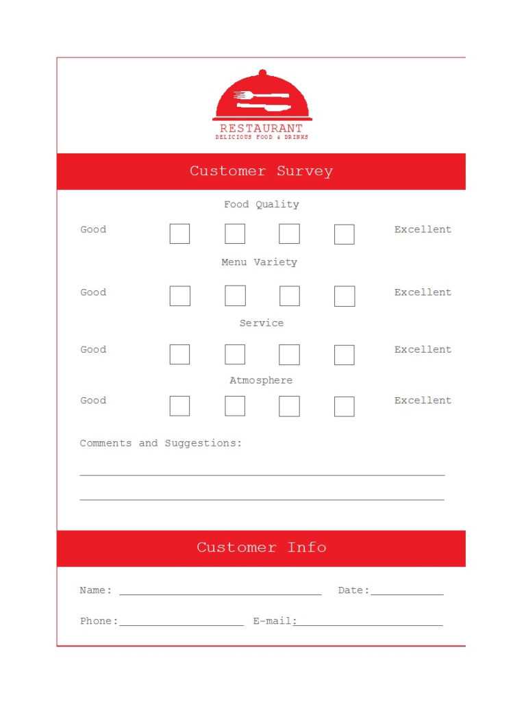 50 Printable Comment Card & Feedback Form Templates ᐅ inside Customer ...