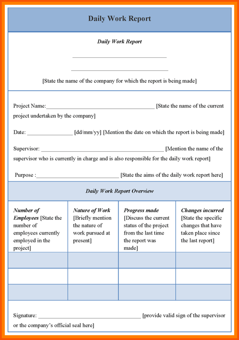 6+ Daily Work Report Format Sample | Iwsp5 with Daily Work Report ...