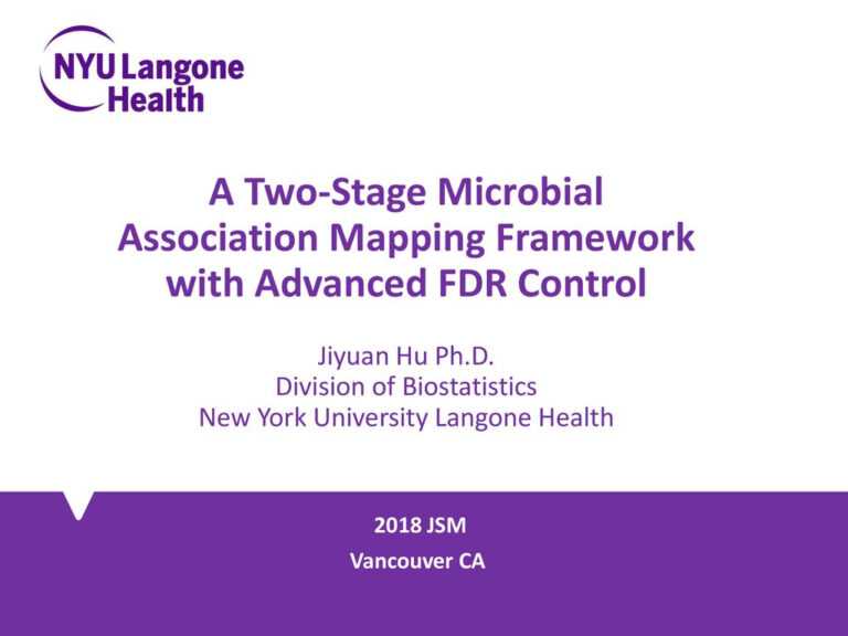 A Two-Stage Microbial Association Mapping Framework With with Nyu ...