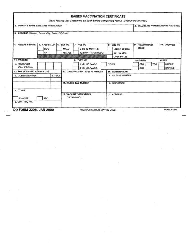 Best Ideas For Rabies Vaccine Certificate Template About throughout ...