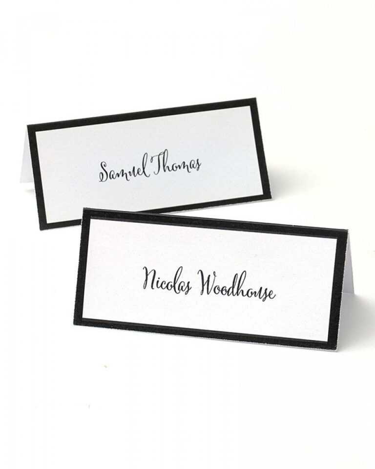 Black Border Printable Place Cards throughout Gartner Studios Place ...