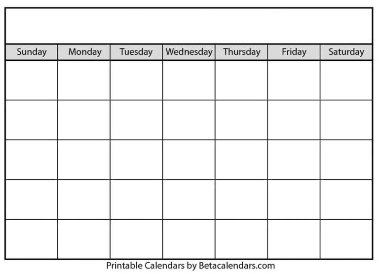 Blank Calendar – Beta Calendars inside Blank Calender Template ...