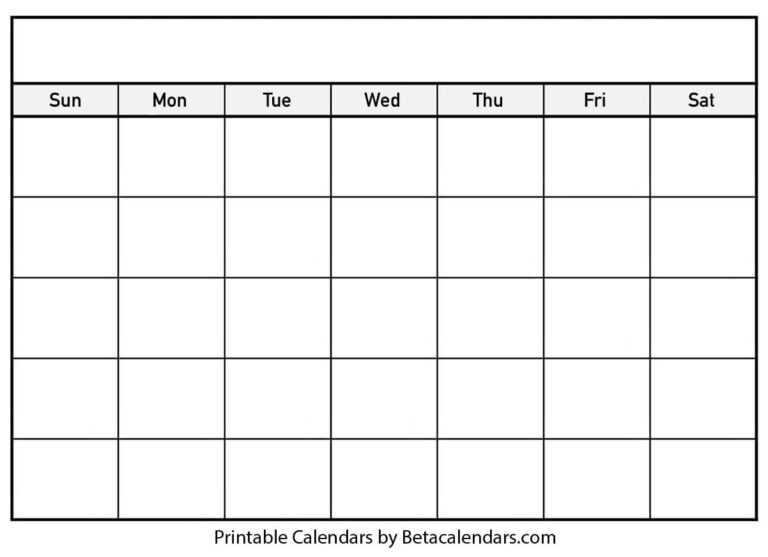 Blank Calendar – Beta Calendars with regard to Full Page Blank Calendar ...