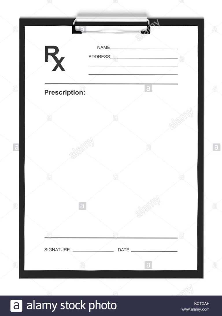 Blank Prescription Form, Isolated On White Background Stock within ...