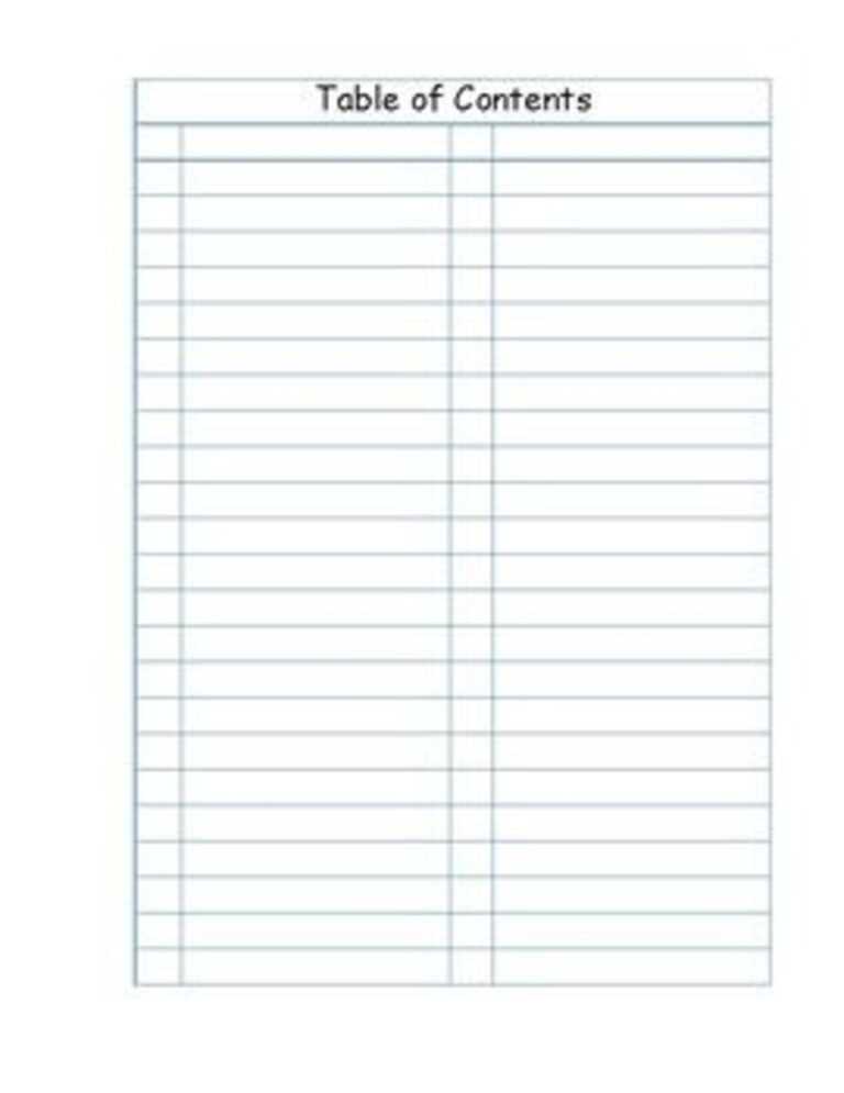 Blank Table Of Contents Template – Atlantaauctionco within Blank Table ...