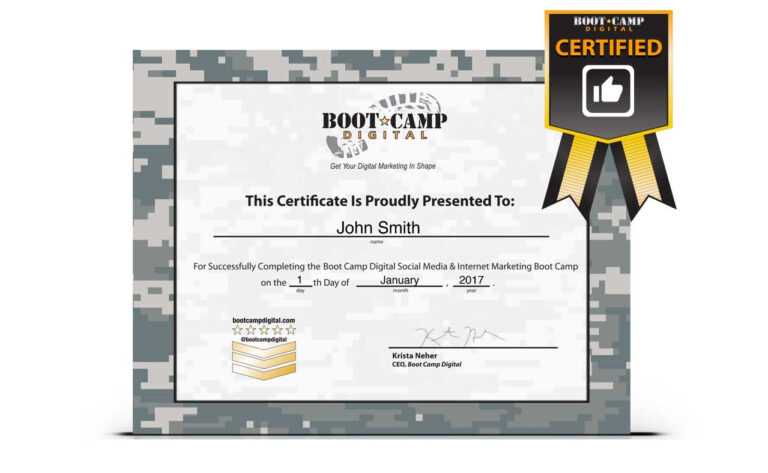 Bunch Ideas For Boot Camp Certificate Template Of Job with Boot Camp ...