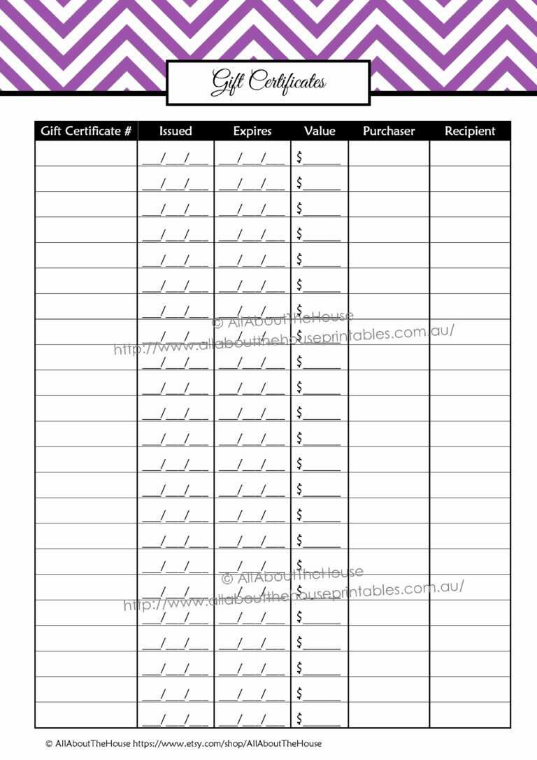 Bunch Ideas For Gift Certificate Log Template Of Your Sheets inside ...