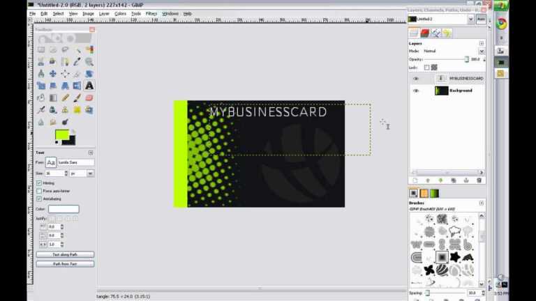Business Card Design – Gimp 2.0 – throughout Gimp Business Card ...