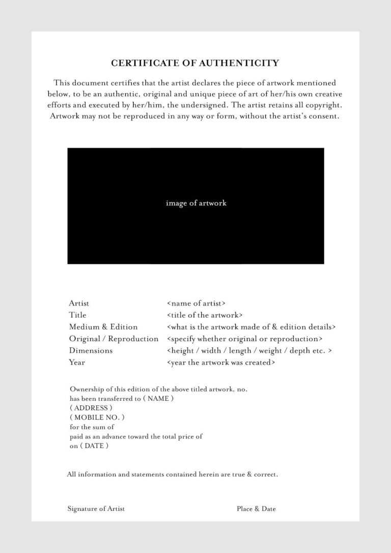 Certificate Of Authenticity : Template | #eyesforphotography inside ...