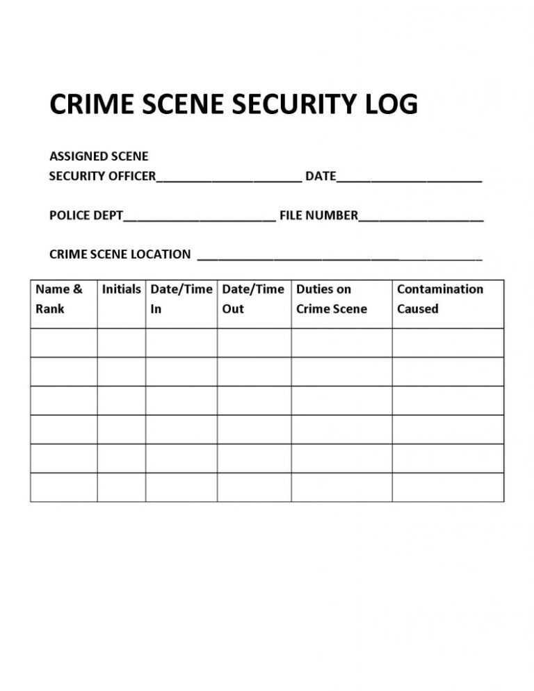 Crime Scene Report Template - Professional Template