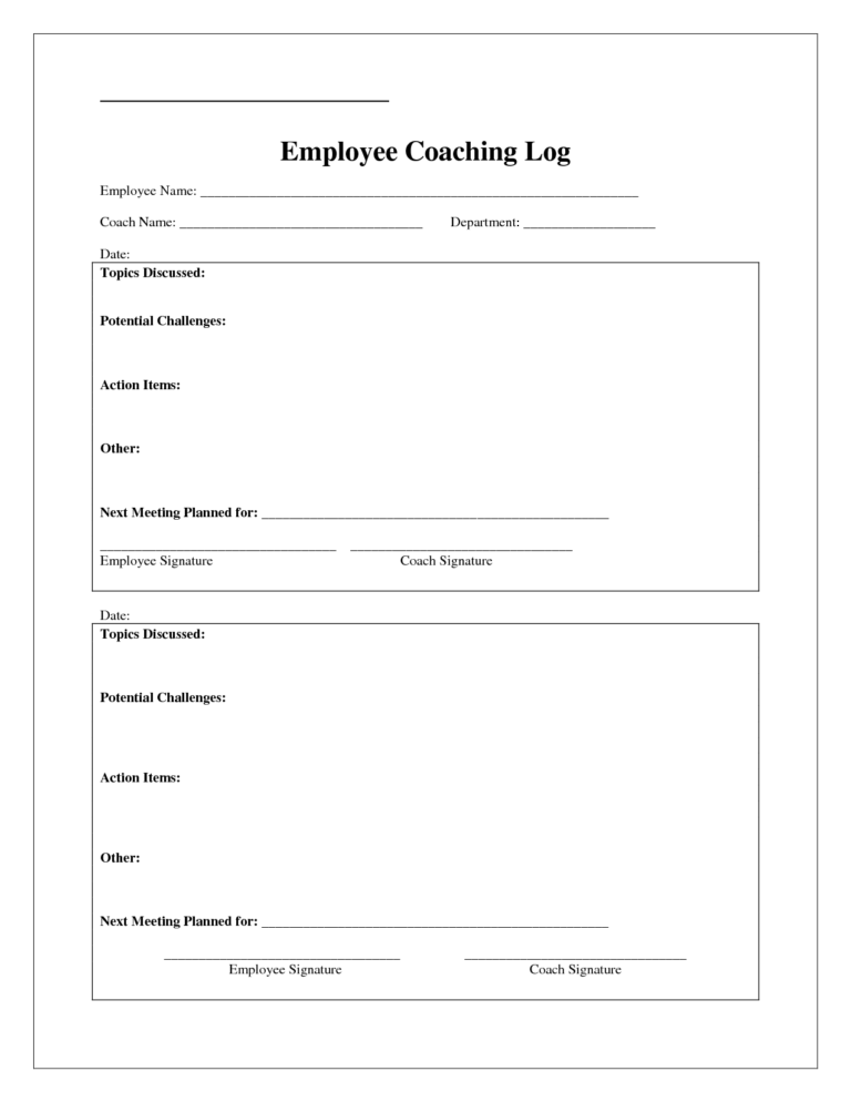 Coaching Log Template – Google Search | Coaching | Coaching regarding ...