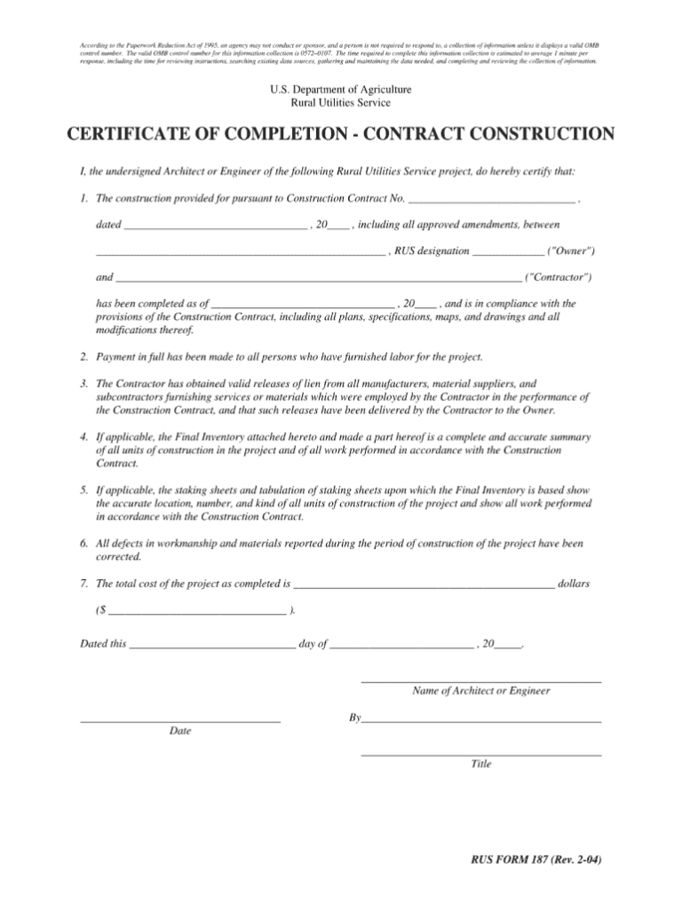 Completion Certificate Sample Construction – Fill Online within ...