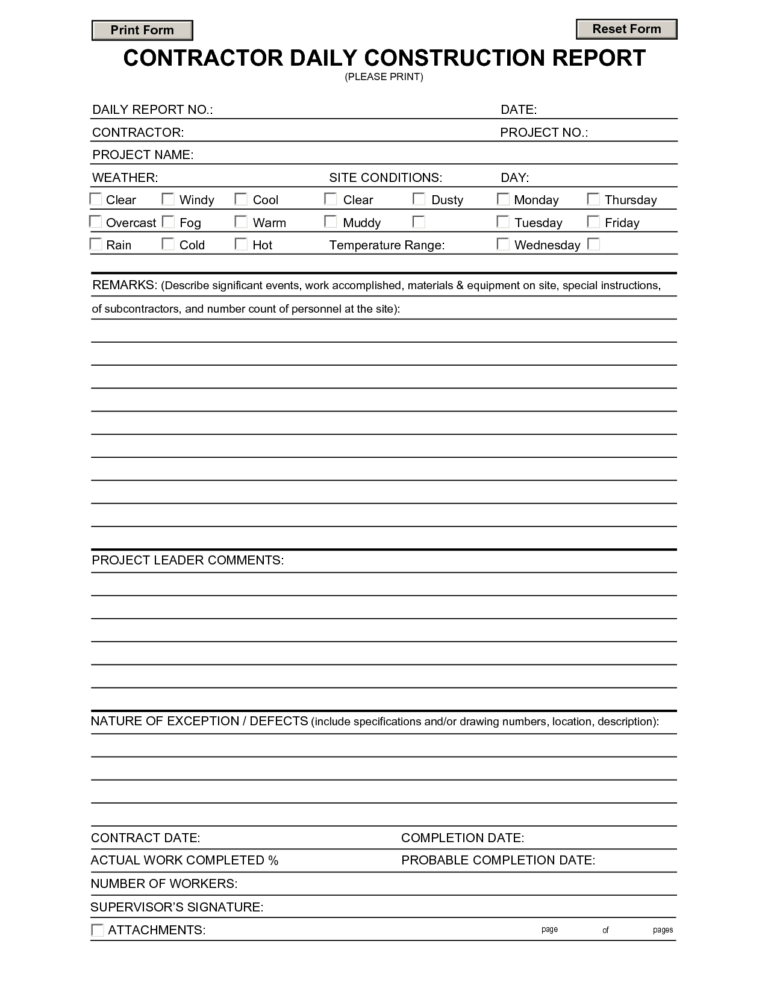 Construction Deficiency Report Template – Xfanzexpo.com