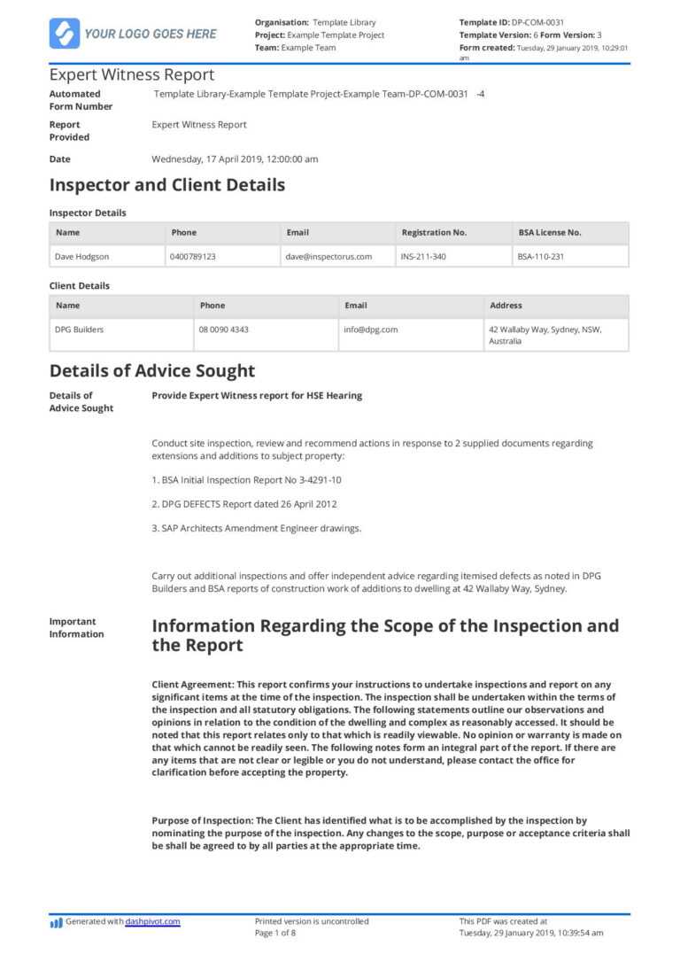 Construction Expert Witness Report Example And Editable Template For ... Construction Expert Witness Report Example And Editable Template For ...
