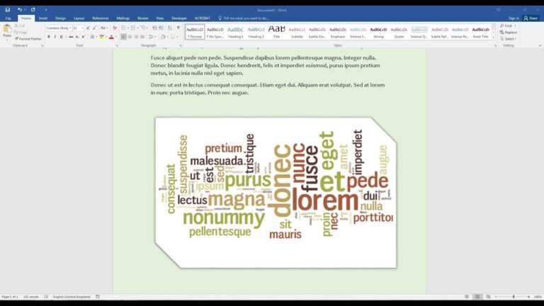 Create A Word Cloud In Microsoft Word for Free Word Collage Template ...