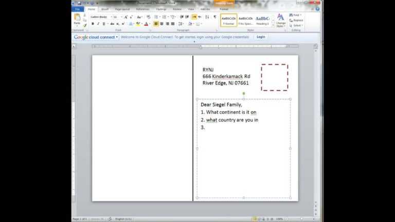 Creating A Postcard In Word within Microsoft Word 4X6 Postcard Template ...