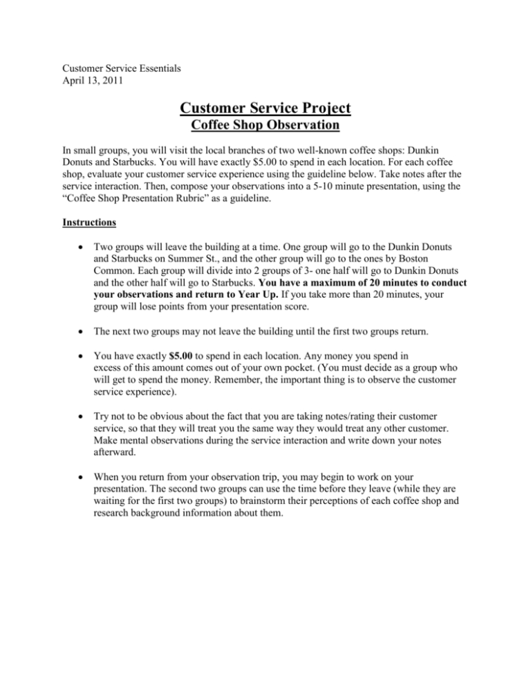 Customer Service Project within Starbucks Powerpoint Template ...