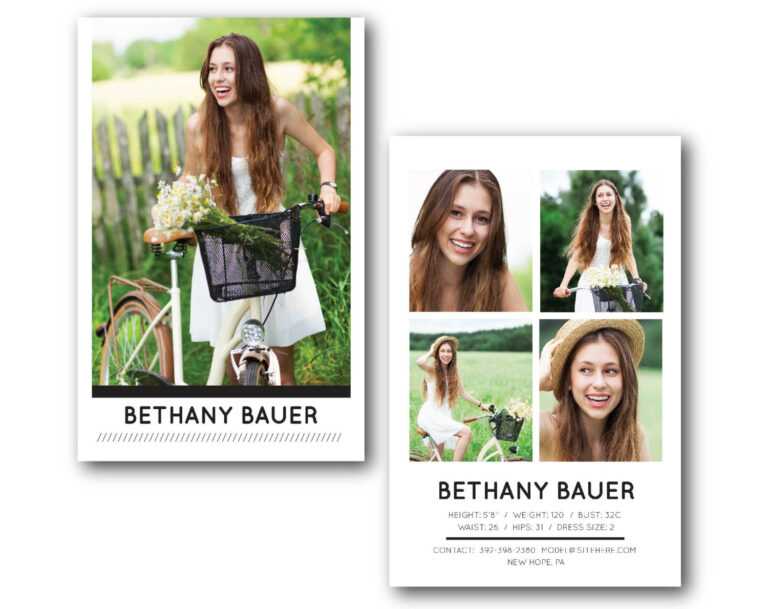 Customizable Digital Model Comp Card – Modern Model – Model Zed Card ...