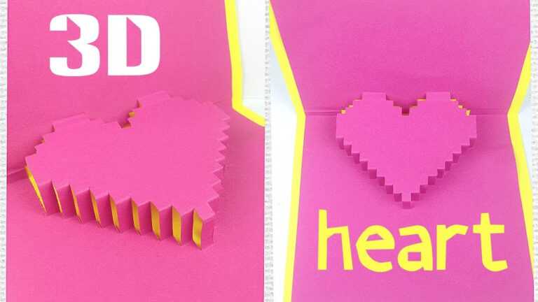 Diy 3D Heart Pop Up Card Tutorial Easy. Greeting Gift Card Love Design ...
