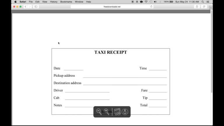Download Blank Printable Taxi/cab Receipt Template | Excel in Blank ...