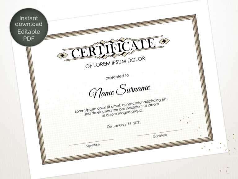Editable Certificate Template, Blank Business Certificate in Update ...