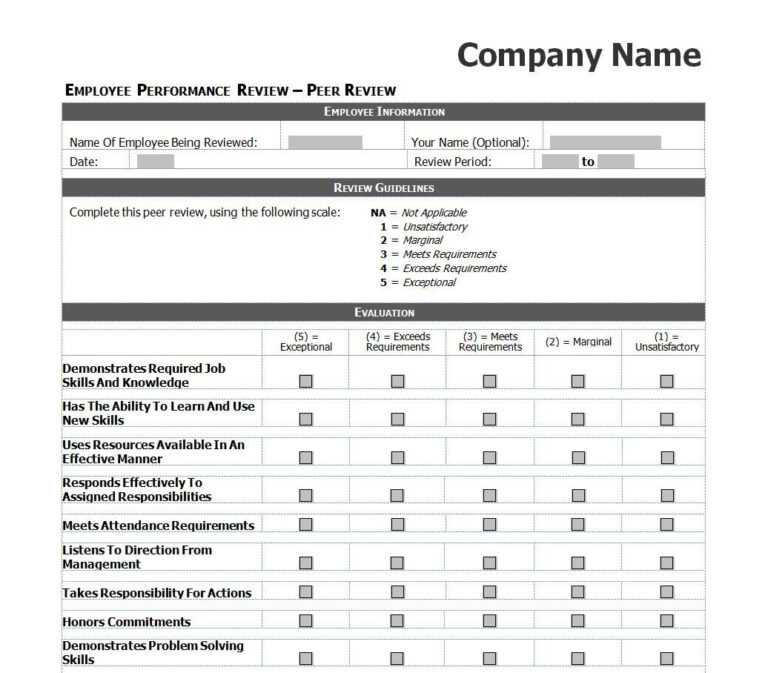 Employee Performance Review Forms Templates | Manager inside Staff ...