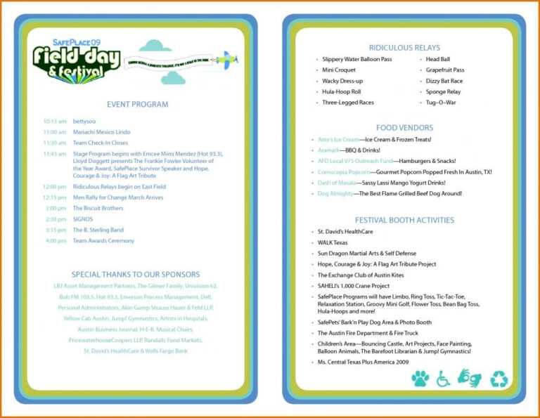 Free Event Program Templates Word - Professional Template