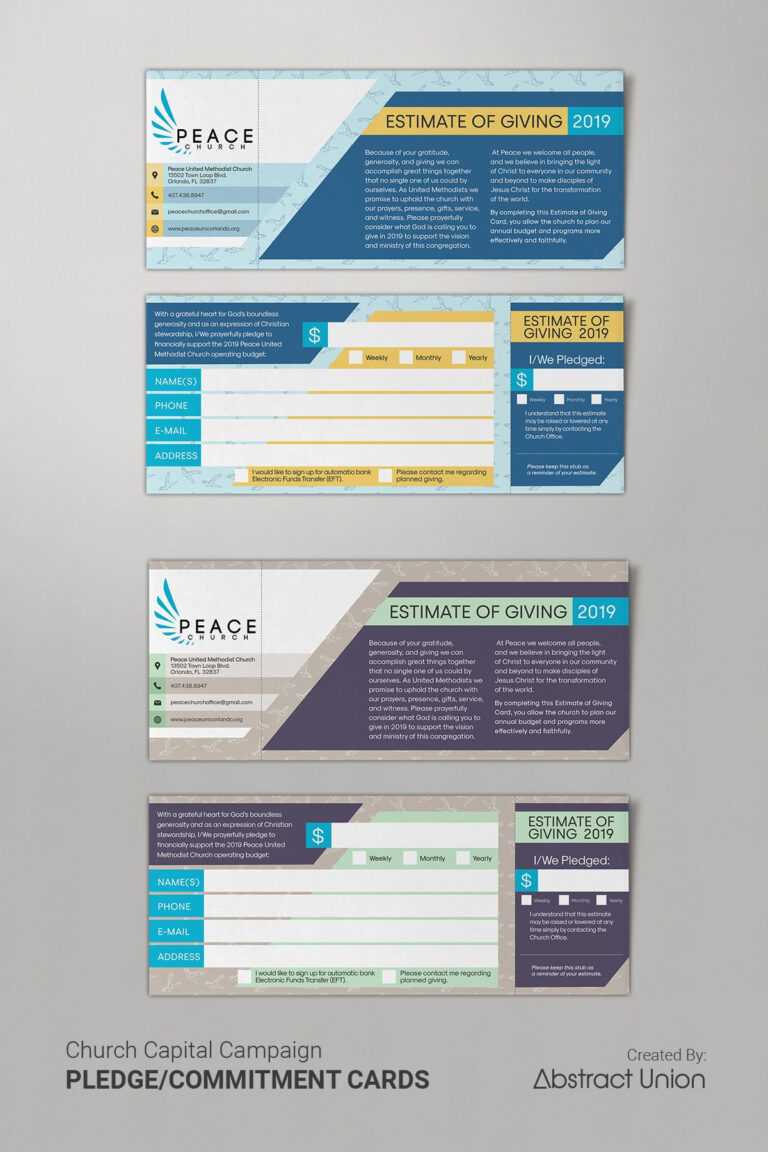 Example Of A Clean And Modern Pledge Card Layout We Designed in ...