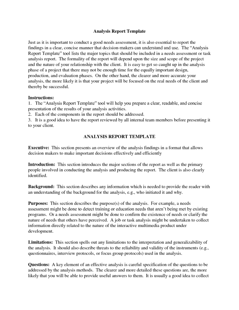 Excellent Business Analysis Report Format And Sample : Violeet within ...