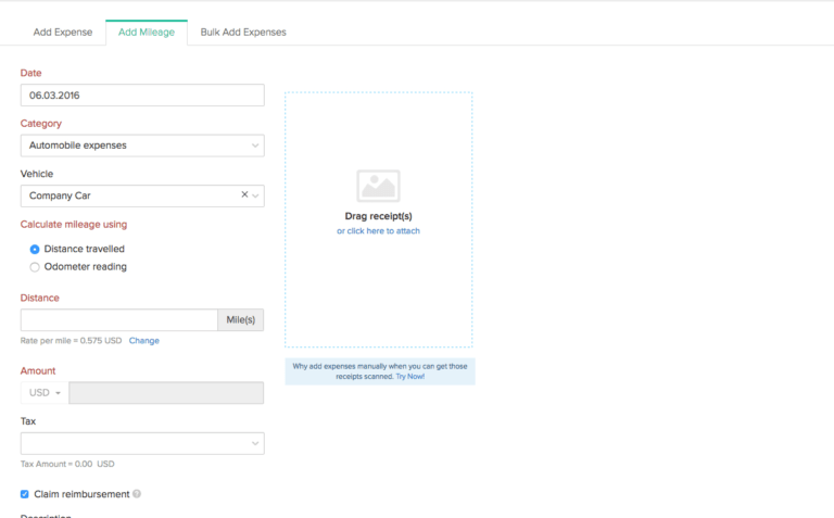 Expenses | User Guide | Zoho Expense with Per Diem Expense Report ...