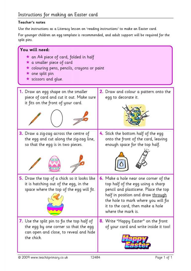 Eyfs | Ks1 | Ks2 | Instructions | Teachit Primary Inside with regard to ...