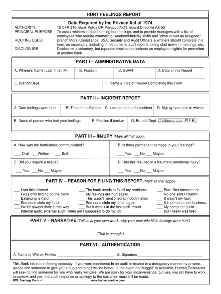 Feelings Hurt Report – Fill Online, Printable, Fillable with Hurt ... Feelings Hurt Report – Fill Online, Printable, Fillable with Hurt ...