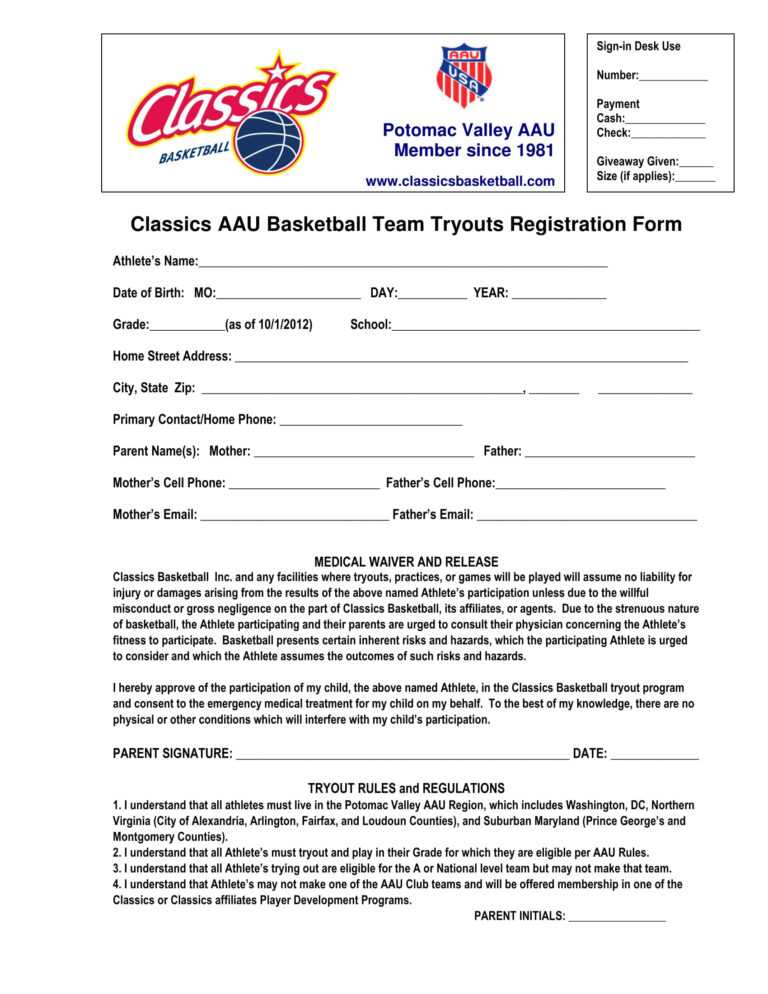 Free 9+ Basketball Registration Form Samples | Pdf regarding Camp ...