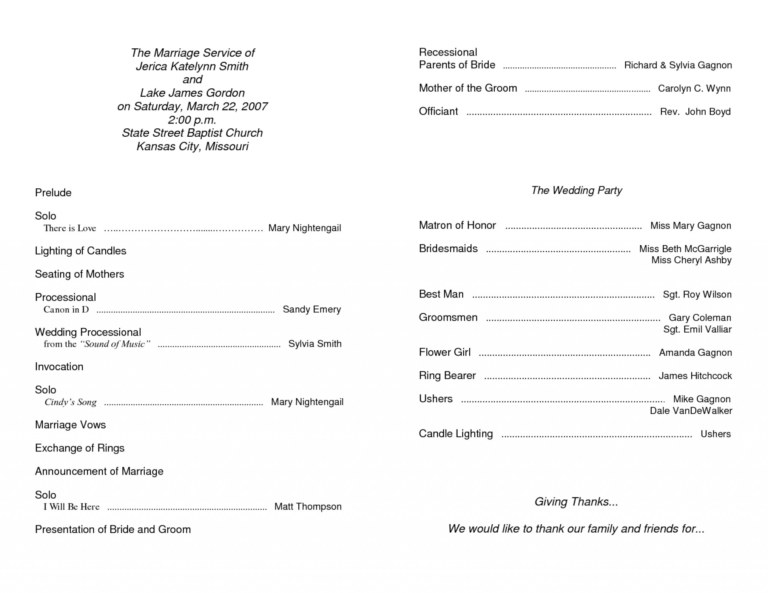 Free Church Program Template Microsoft Word You Will Never inside ...