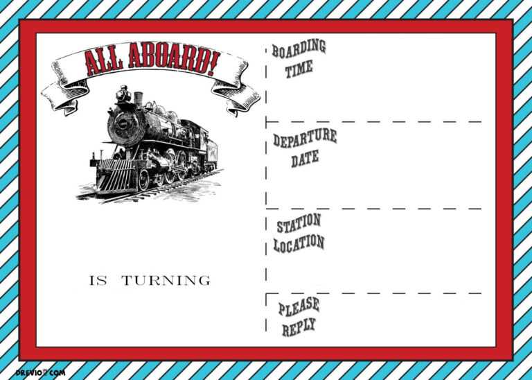 Free Printable Vintage Train Ticket Invitation Template In Blank Train 