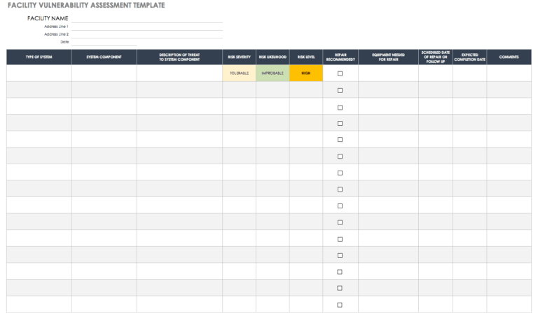 Free Vulnerability Assessment Templates | Smartsheet for Threat ...