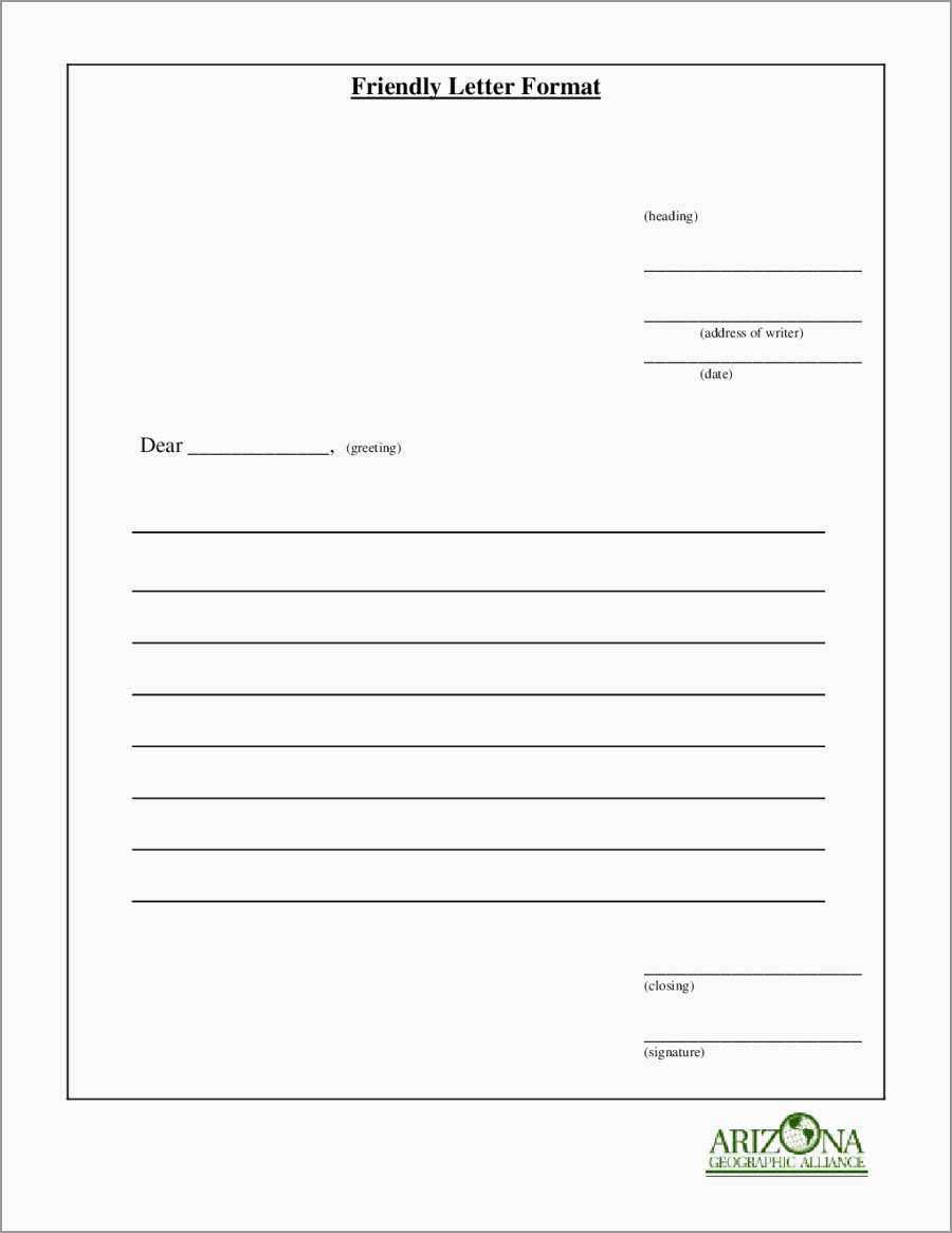 Friendly Letter Template 2Nd Grade Writing A Printable In Blank Letter Friendly Letter Template 2Nd Grade Writing A Printable In Blank Letter