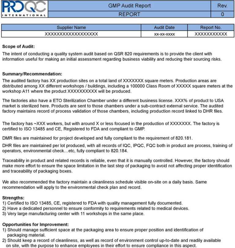 Gmp Audit Report. * Example Report * – Pdf throughout Gmp Audit Report ... Gmp Audit Report. * Example Report * – Pdf throughout Gmp Audit Report ...
