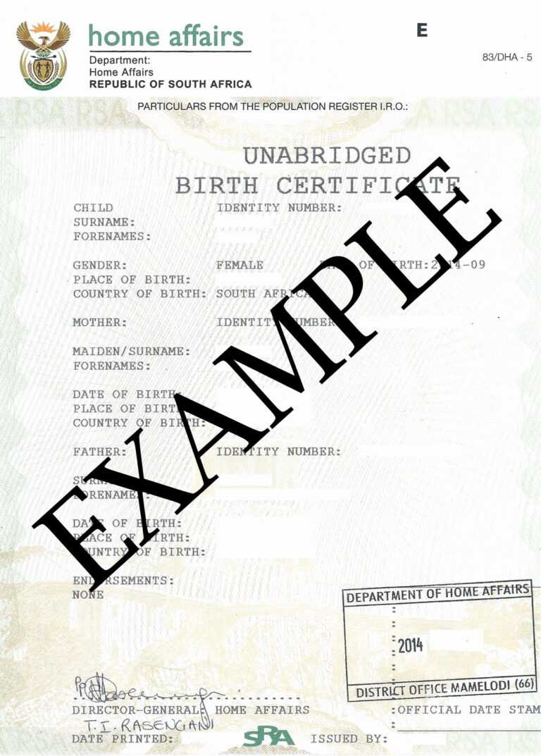 South African Birth Certificate Template – Xfanzexpo.com
