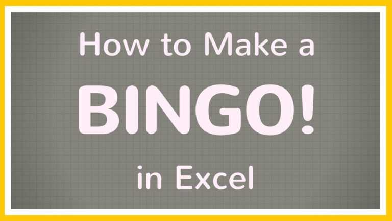 How To Create A Bingo Board Using Excel / Make Bingo Game In Excel ...