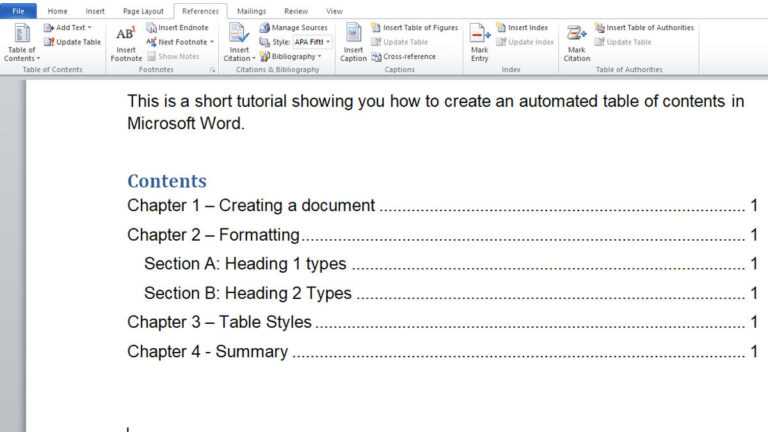How To Make Automated Table Of Contents In Microsoft Word with regard ...