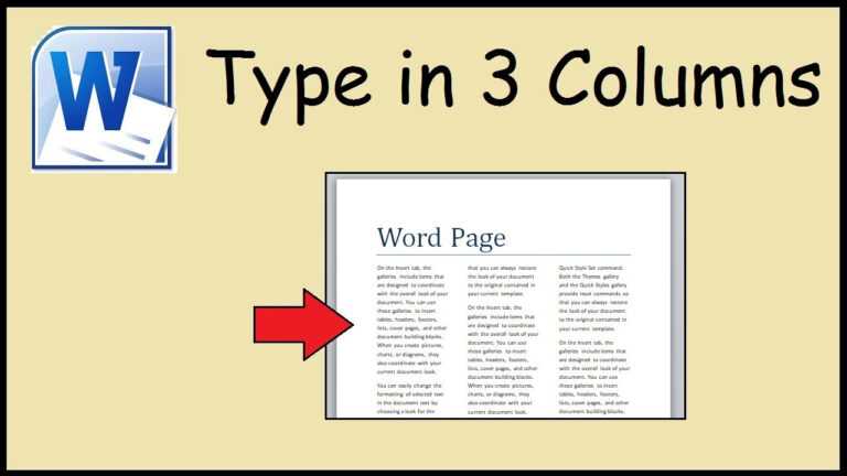 How To Type In 3 Columns Word For 3 Column Word Template - Professional ...