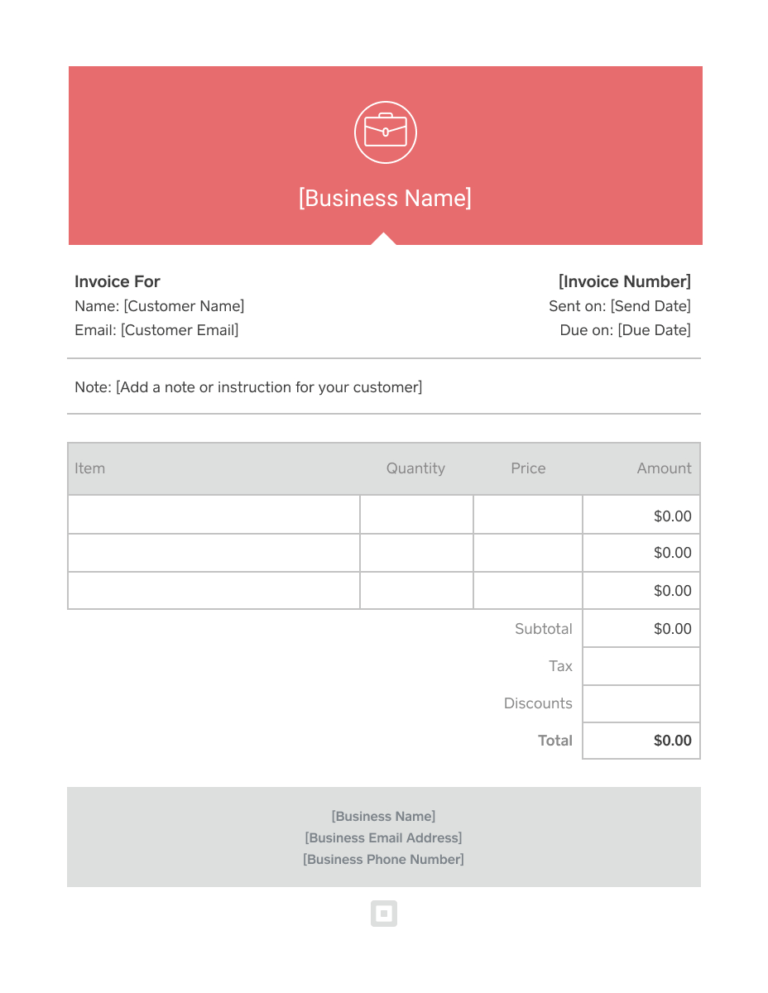 Invoice Template – Generate Custom Invoices | Square with regard to Web ...